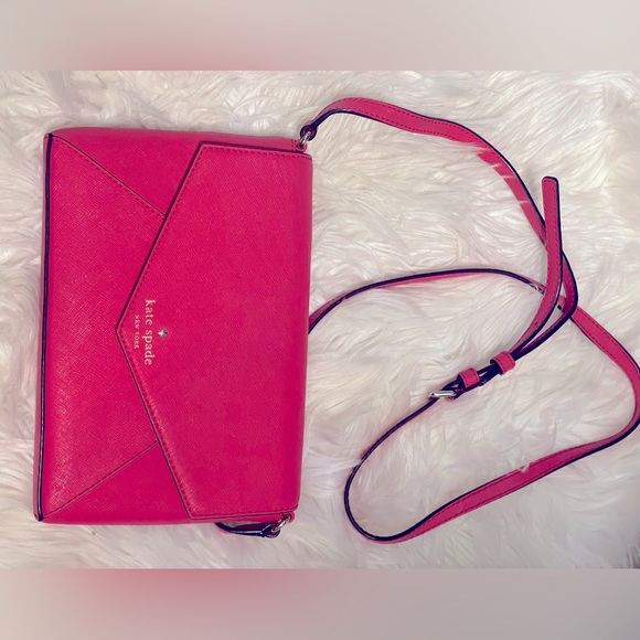 kate spade | Bags | Kate Spade Hot Pink Envelope Crossbody Bag Purse ...